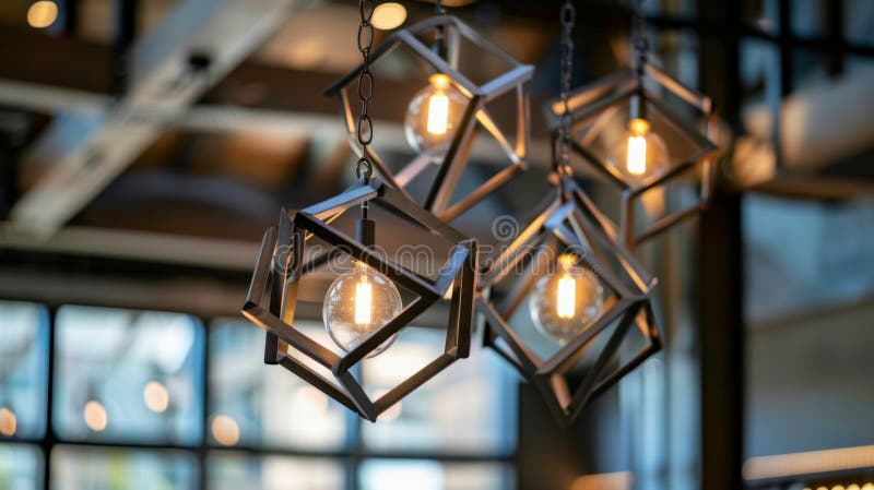 The Lounges High Ceilings are Adorned with Modern Geometric Light ...