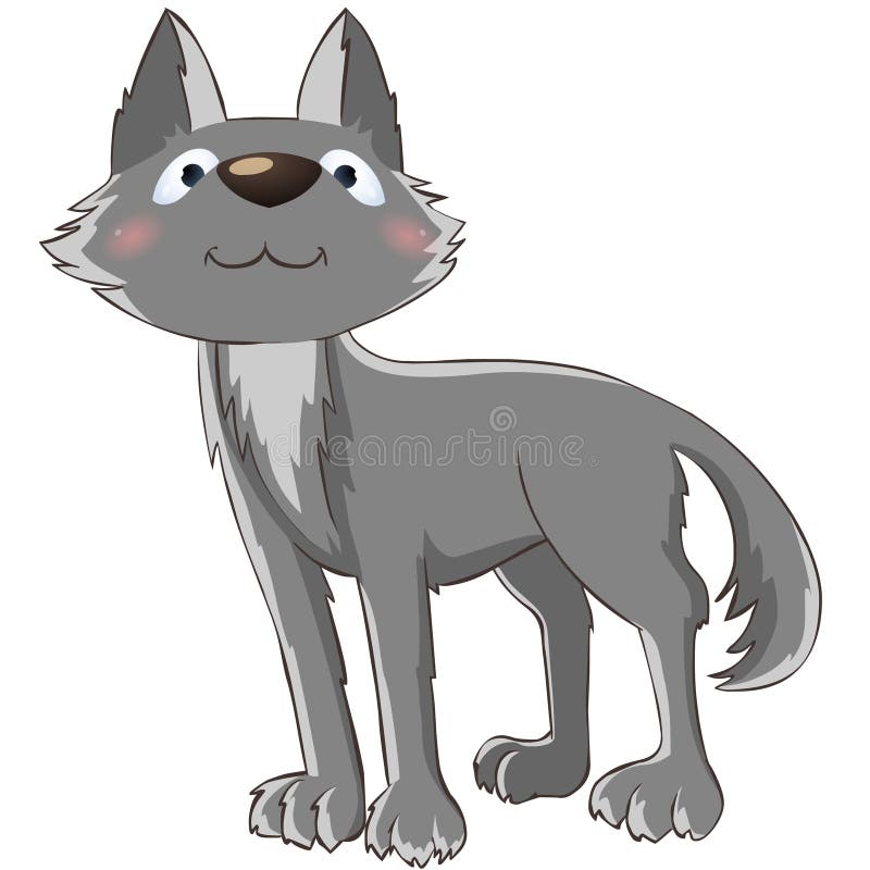 Loup drôle illustration de vecteur. Illustration du caractère - 41908258