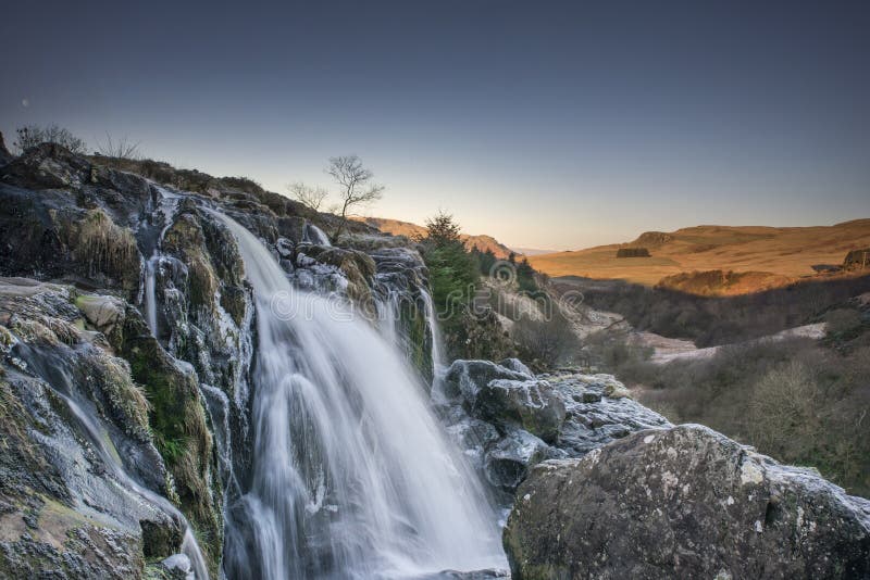 The Loup of Fintry Waterfalls Near Stirling Stock Image - Image of ...