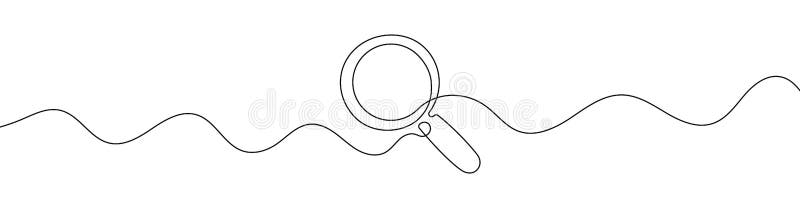 Loupe in Continuous Line Drawing Style. Line Art of Magnifying Glass ...