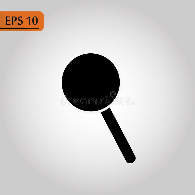 Loupe, Lupe, Search, Zoom Tool, Black Simple Icon on White - Vector ...