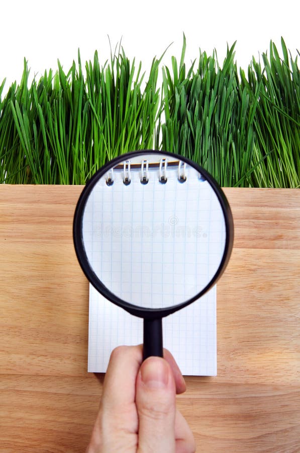 Old Writing Pad and Loupe stock photo. Image of lens - 29548232