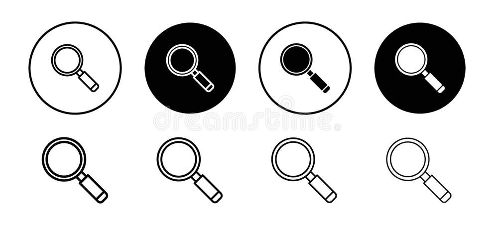 Loupe Vector Icon Set Collection. Loupe Outline Flat Icon Stock Vector ...