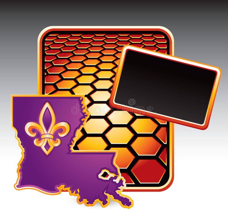 Lousiana State Icon on Orange Hexagon Banner Stock Vector ...
