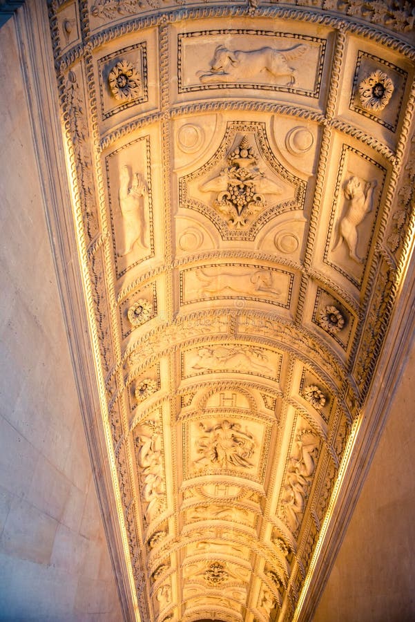 Louvre Museum ceiling editorial image. Image of design - 79939905