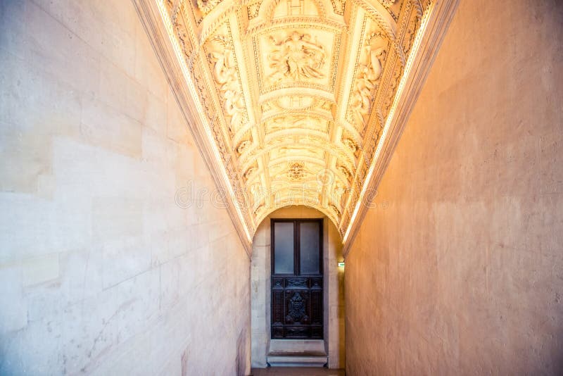 Louvre Museum ceiling editorial stock photo. Image of architecture ...