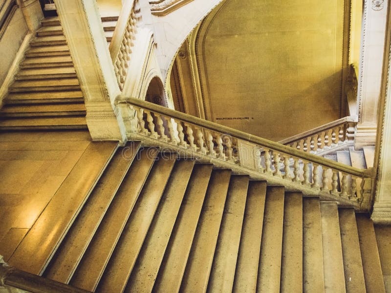Louvre Stairs editorial image. Image of sightseeing, tourism - 57252380