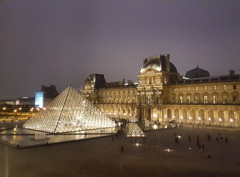 The Louvre Museum by Night, Paris, France Editorial Photography - Image ...