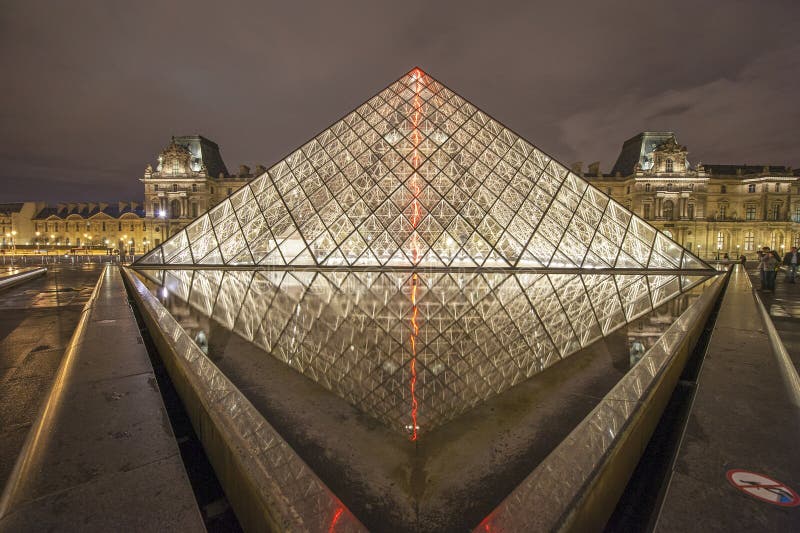 Louvre Museum editorial photo. Image of museum, night - 57391251