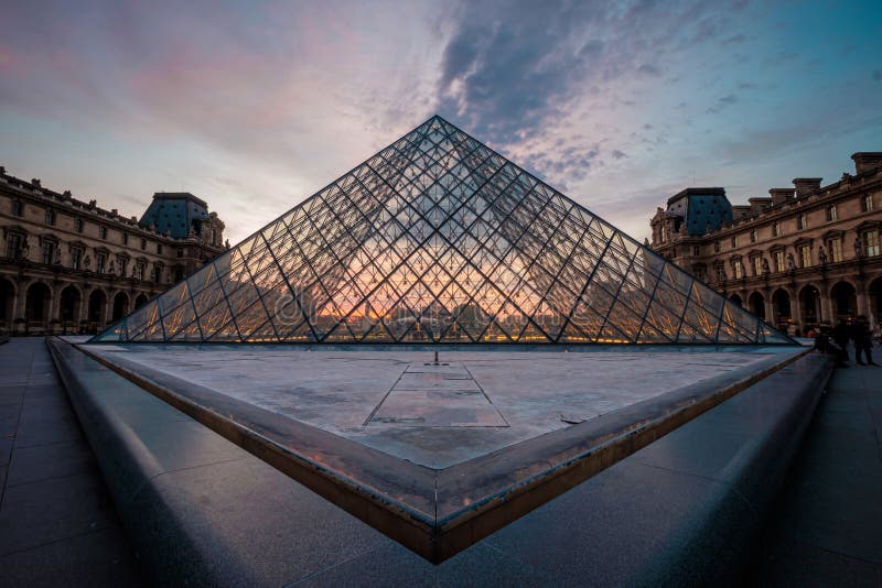 Louvre Museum at the Sunset, Paris, France Editorial Photography ... Louvre Museum at the Sunset, Paris, France Editorial Photography ...