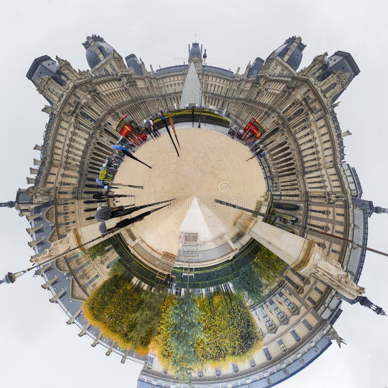 Louvre in Paris 360 Grad redaktionelles foto. Bild von kreisförmig ...