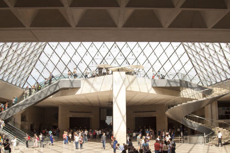 Louvre in Paris Museum Outside and Inside Inside Editorial Photography ...