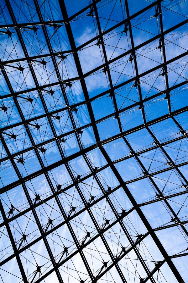 Through the Louvre Pyramid Glass from Inside Editorial Stock Image ...