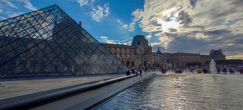 The Louvre pyramid editorial stock photo. Image of europe - 270694033