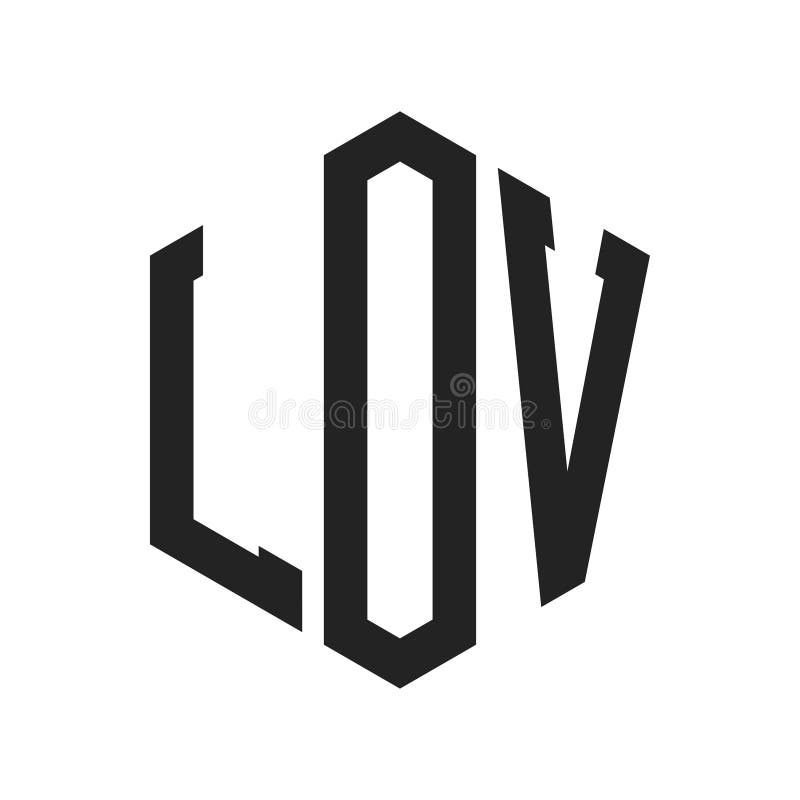 LOV Logo Design. Initial Letter LOV Monogram Logo Using Hexagon Shape ...