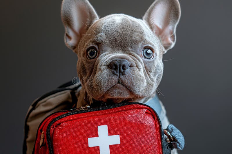 A Lovable Puppy with a First Aid Kit, Representing Care for Animals ...