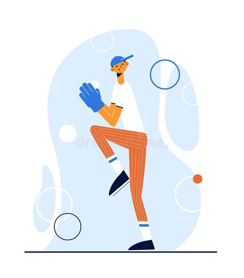 Pitcher. Modern Vector Sport Illustration. Baseball Player Throwing the ...
