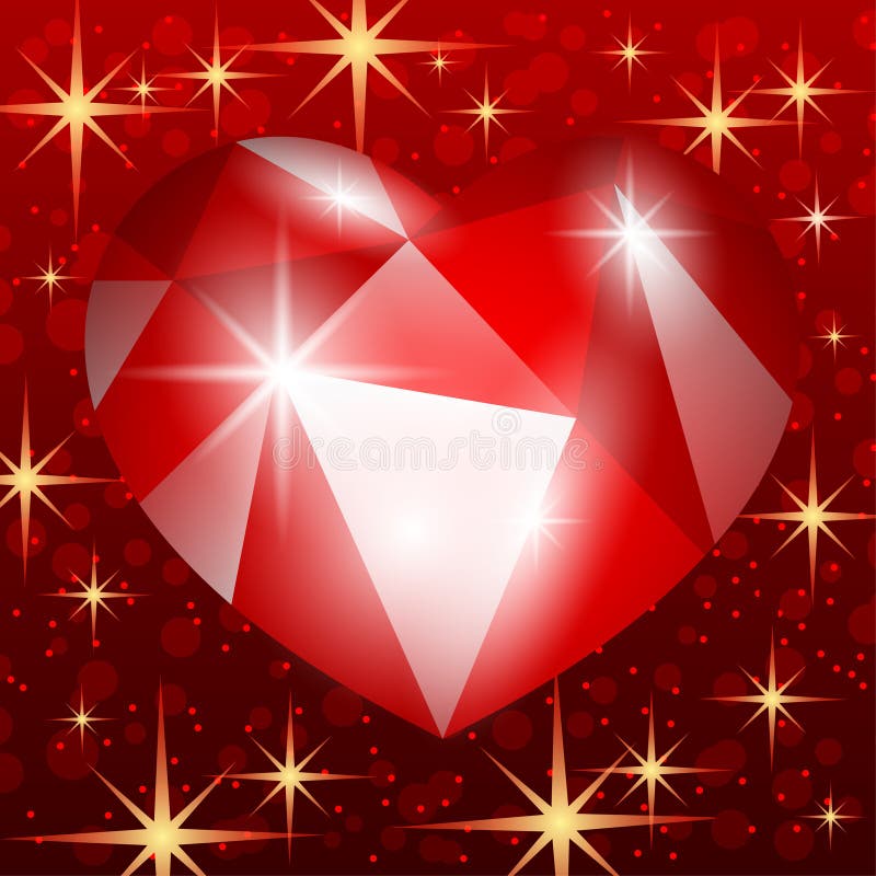 Ruby heart with ornament stock illustration. Illustration of valentines ...