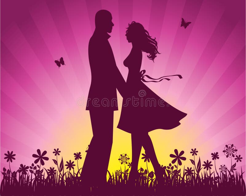 First kiss stock illustration. Illustration of dating - 19612540