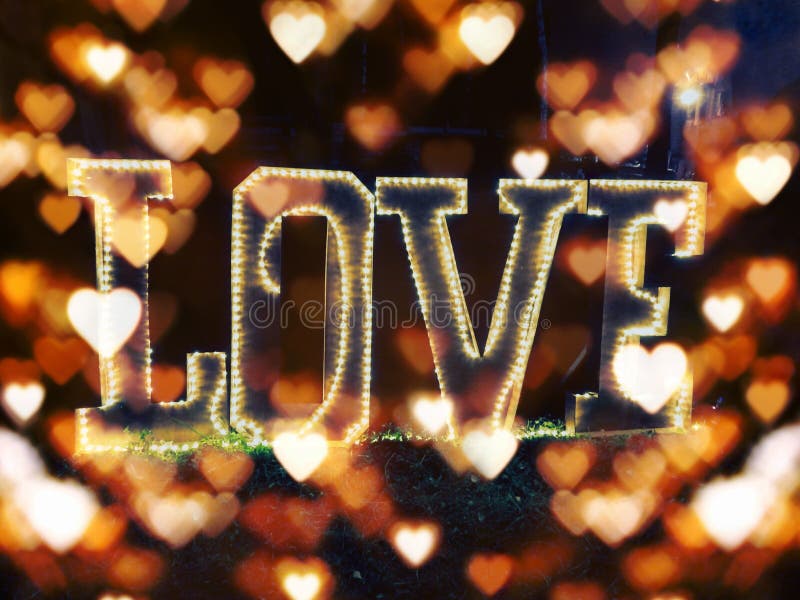 Love Abstract Background with Hearts Bokeh Stock Image - Image of ...