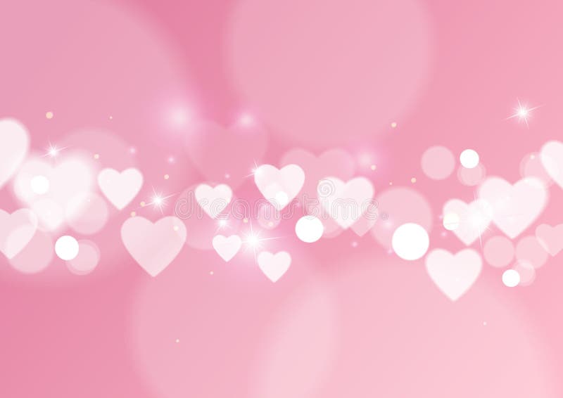Love Abstract Background with Hearts and Bokeh Lights Stock Vector ...