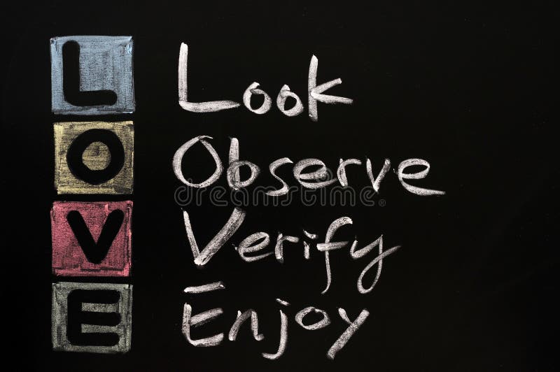LOVE Acronym on a Blackboard Stock Image - Image of black, reminder ...