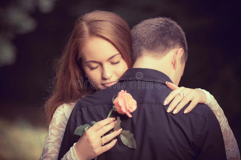 Love and Affection between a Young Couple Stock Image - Image of ...