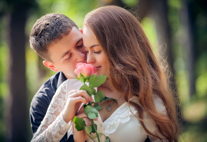 Love and Affection between a Young Couple Stock Image - Image of ...