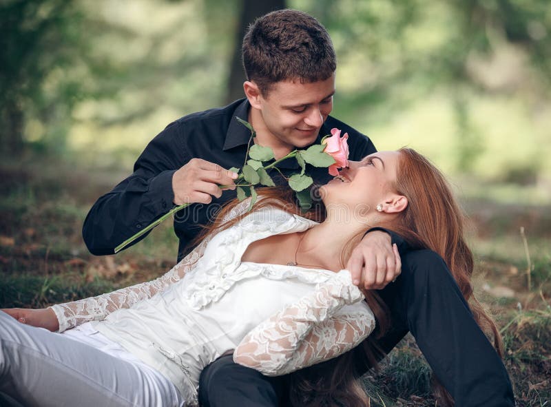 Love and Affection between a Young Couple Stock Photo - Image of nature ...