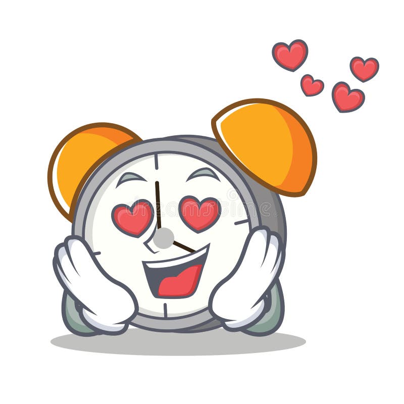 In Love Alarm Clock Mascot Cartoon Stock Vector - Illustration of ...