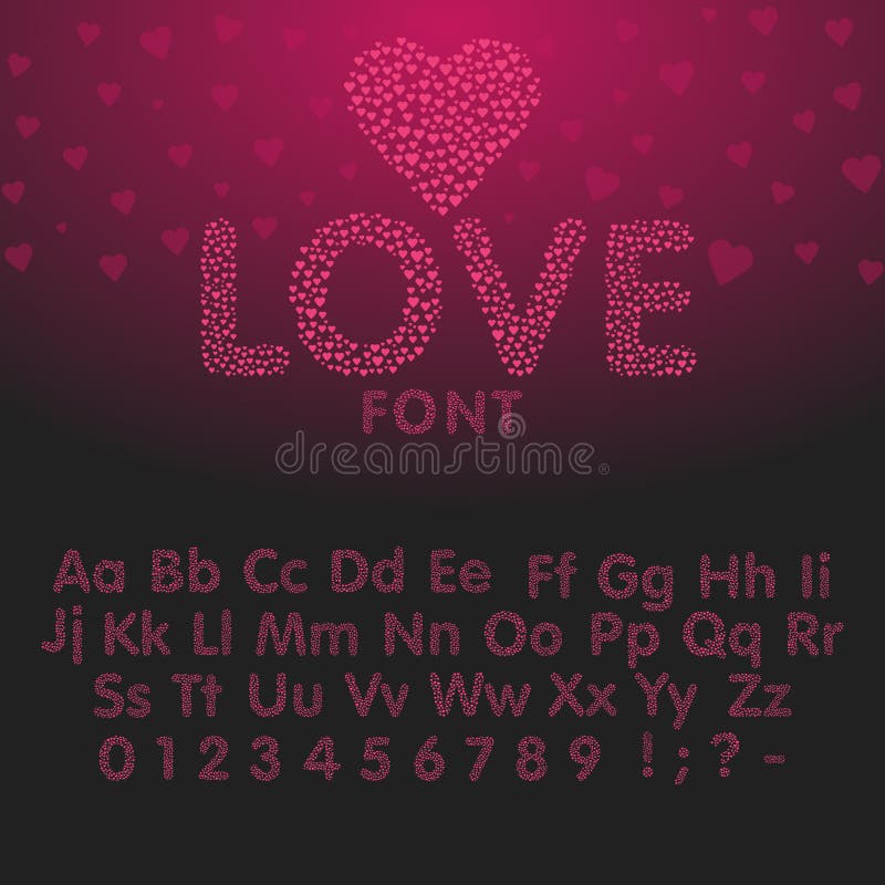 Love the Alphabet with a Heart Letters and Numbers Stock Vector ...