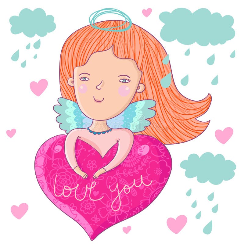 Love angel stock vector. Illustration of drawing, concept - 9237147