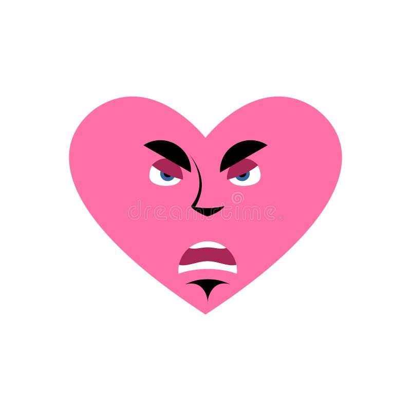 Love Angry Emoji. Heart Aggressive Emotion Isolated Stock Vector ...