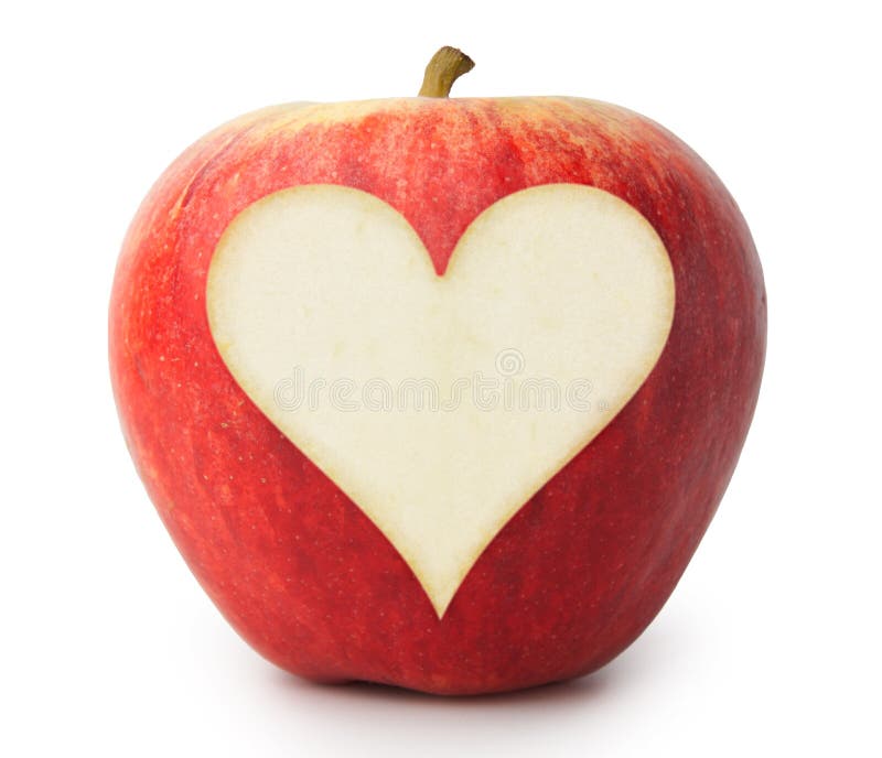 Apple with heart stock photo. Image of symbol, sweet - 18756272