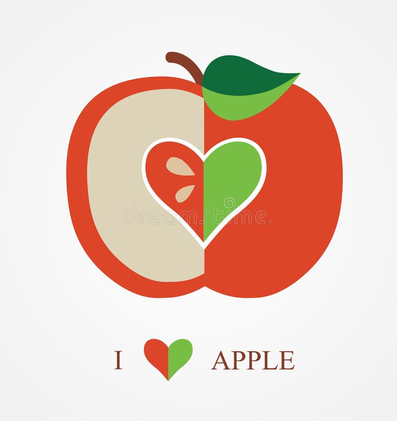 Love Apple illustration stock illustration. Illustration of food - 38863086