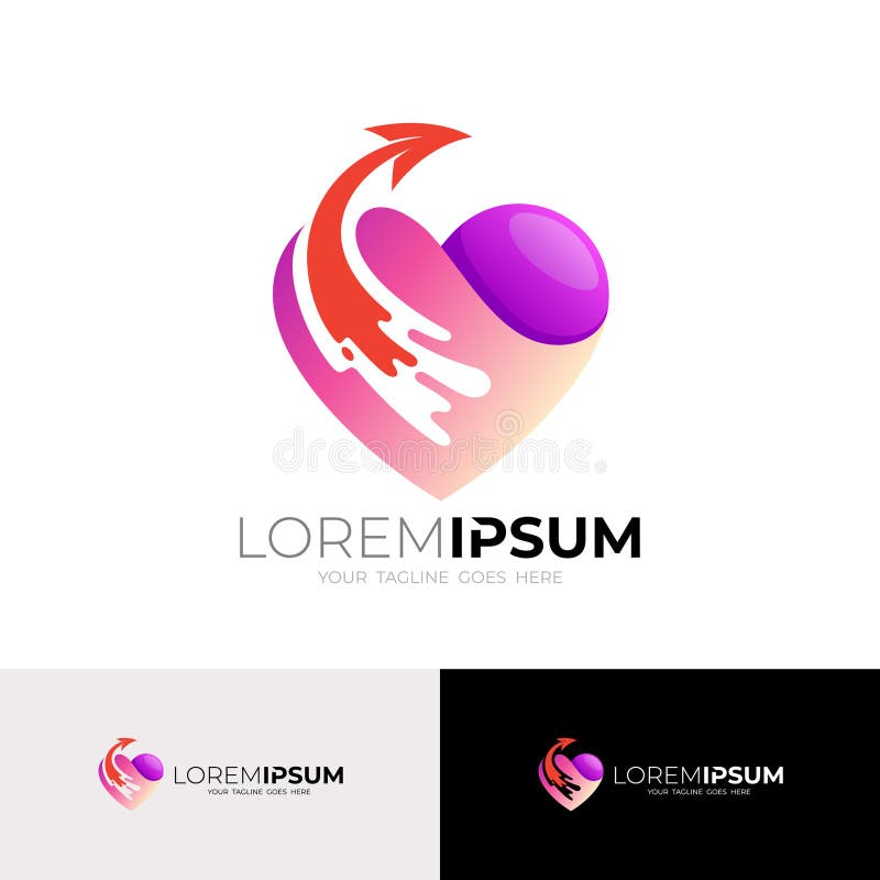 Love and Arrow Design Combination, Unity Design Template Stock Vector ...