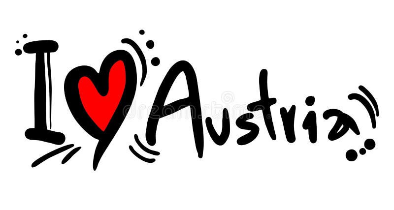 I Love Austria. Austria Flag Heart Vector Illustration Isolated on ...