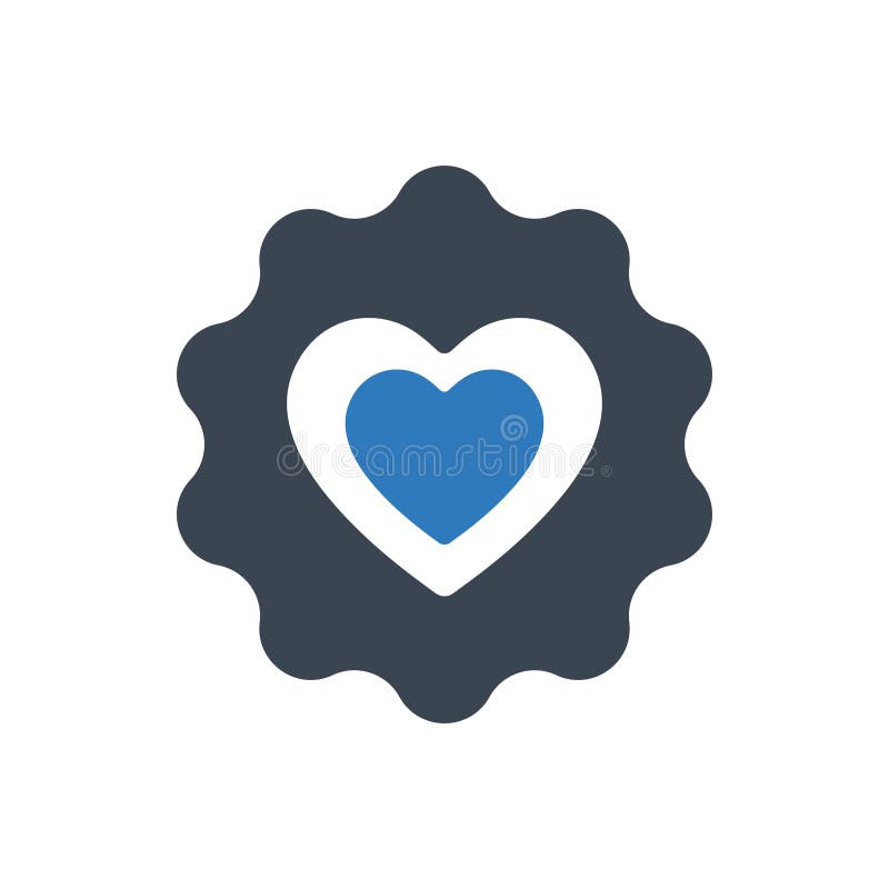 Love badge icon stock vector. Illustration of award - 262612179