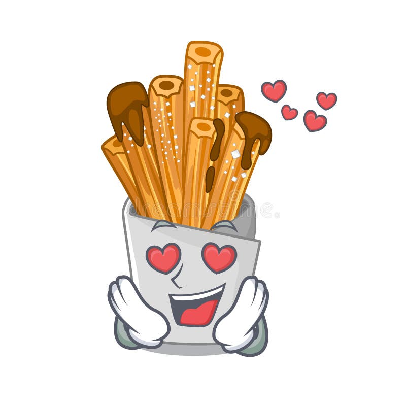 Cartoon Illustration of the Traditional Spanish Pastry Called Churros ...