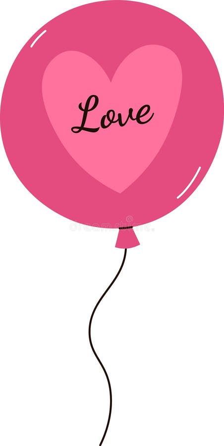 Love Balloon on Rope stock vector. Illustration of vector - 297117045