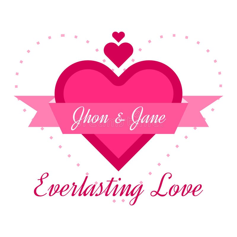 Love Banner Heart Shape Card Poster Vector Illustration Template Stock ...