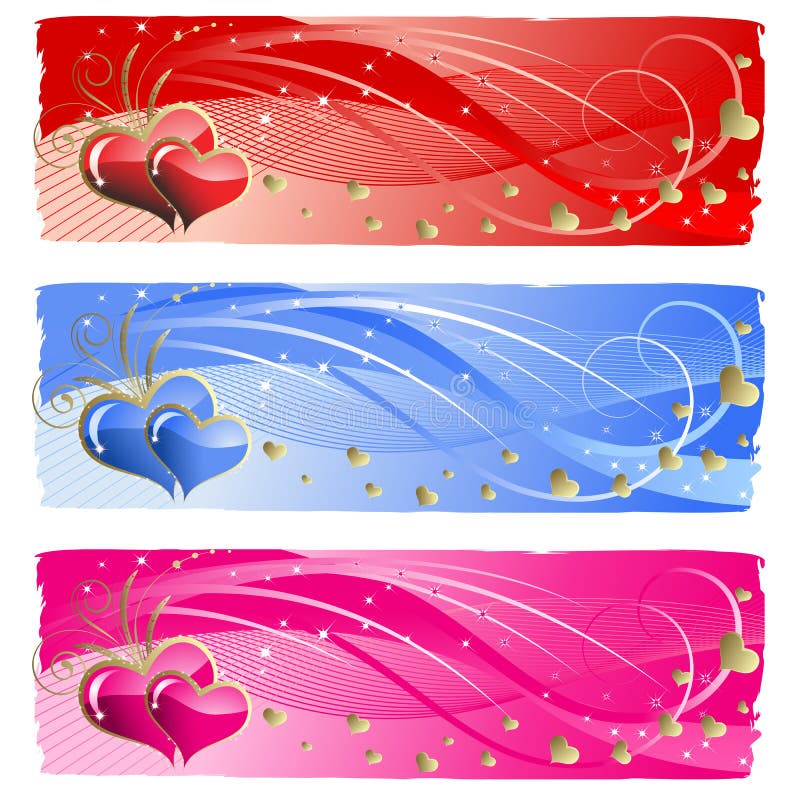 Valentine Banners. stock vector. Illustration of banner - 12322515
