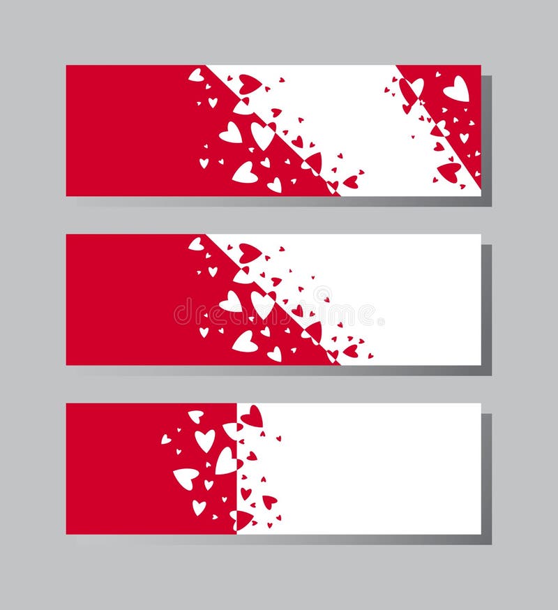 Love Banners with Red Hearts Vector Illustration Stock Illustration ...
