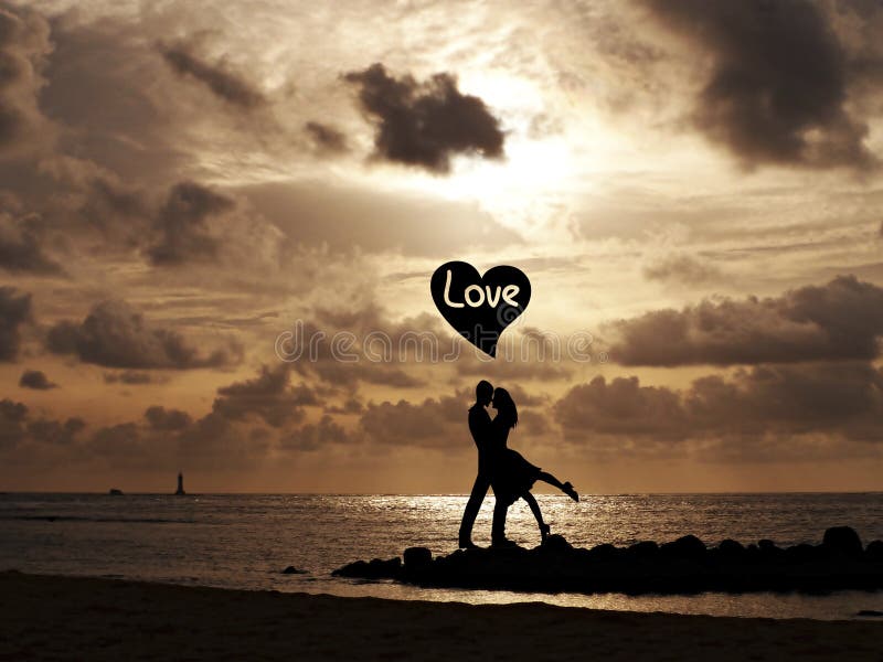 Love on the beach stock image. Image of valentin, kiss - 53658789