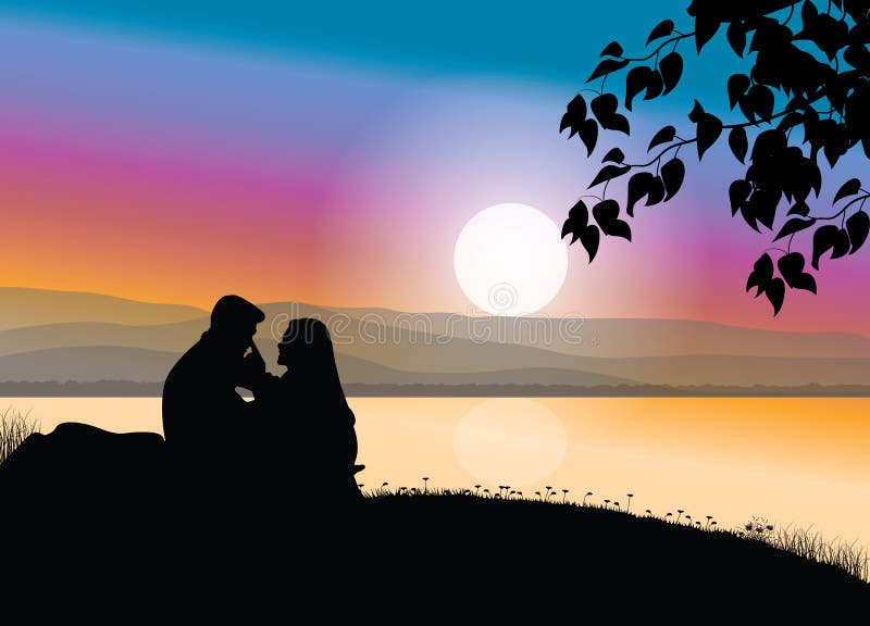 Love and Beautiful Sun Light, Vector Illustrations Stock Illustration ...