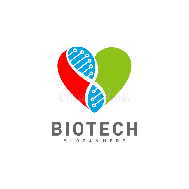 Love Bio Tech Logo Template, Molecule, DNA, Atom, Medical or Science ...