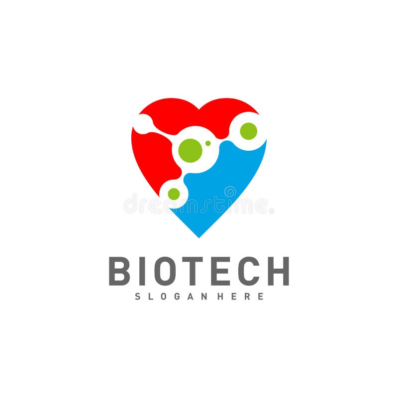 Love Bio Tech Logo Template, Molecule, DNA, Atom, Medical or Science ...