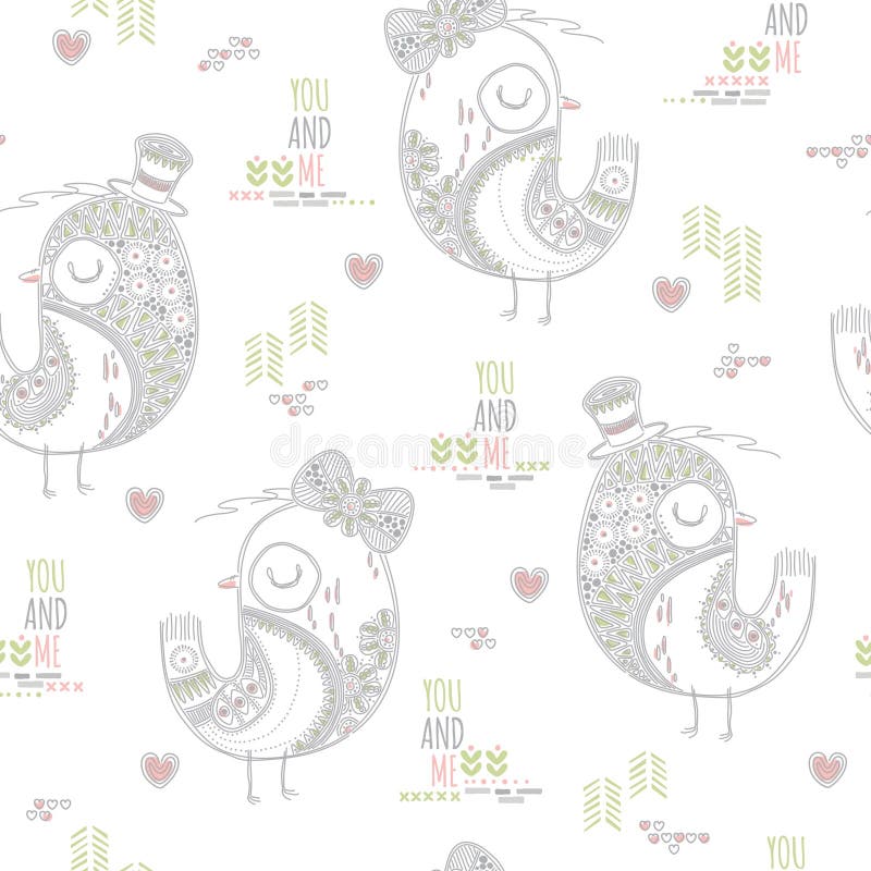 Love Birds Background Design. Vector Illustration Decorative Design ...