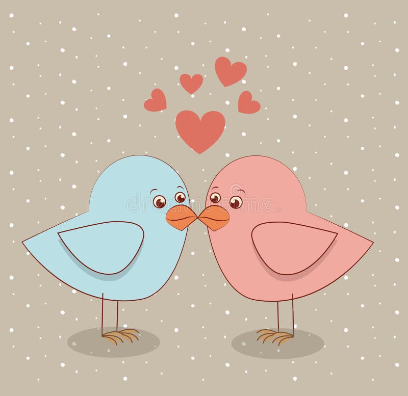 Romantic Tree Inlove Couple Birds Stock Illustrations – 15 Romantic ...