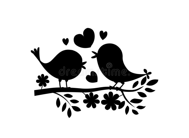Tree Silhouette Birds Love Stock Illustrations – 2,072 Tree Silhouette ...